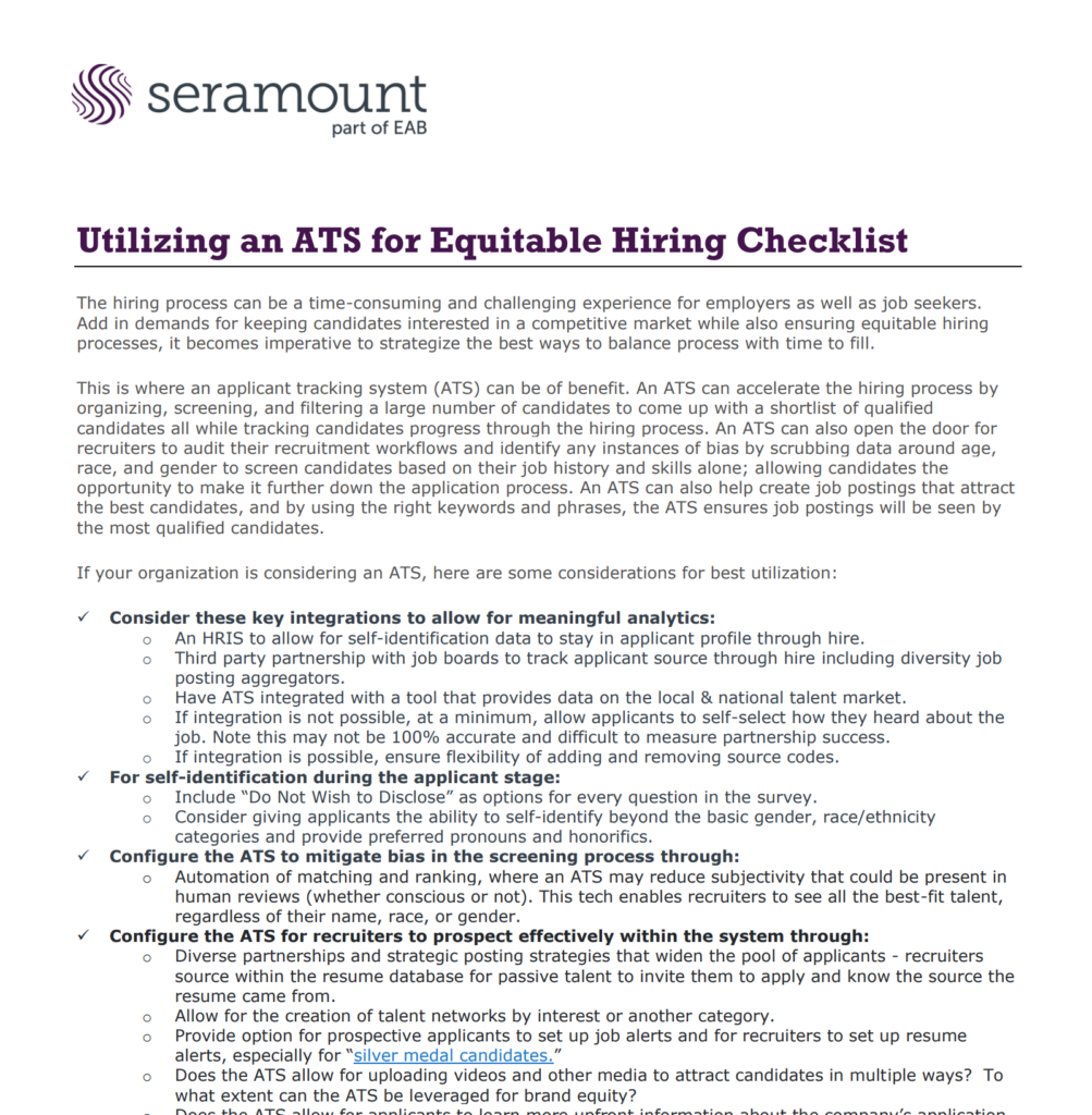 Utilizing an ATS for Equitable Hiring | Seramount