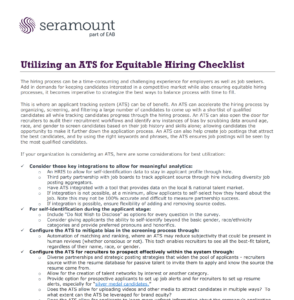 Utilizing an ATS for Equitable Hiring | Seramount