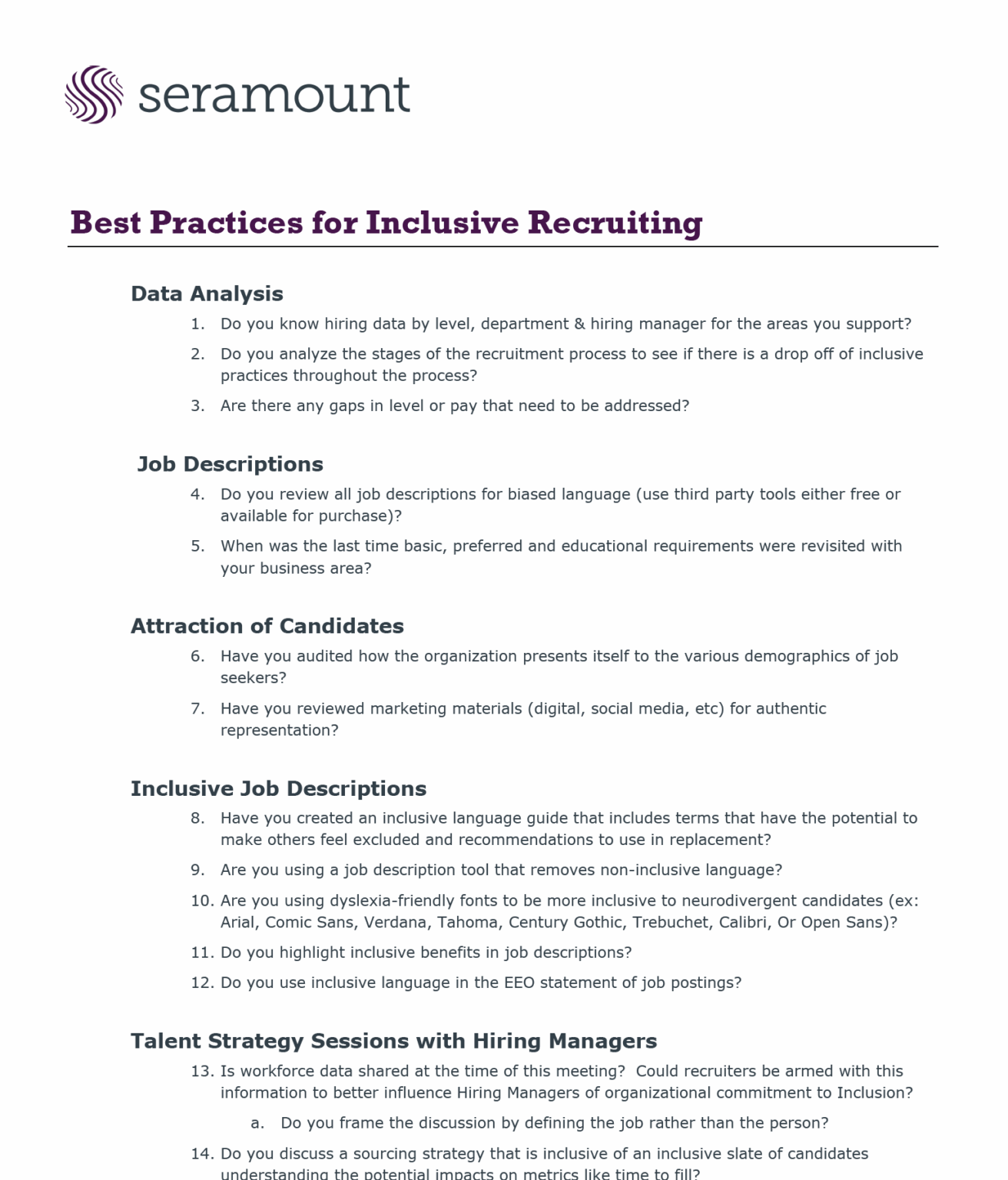 Best Practices for Inclusive Recruiting | Seramount