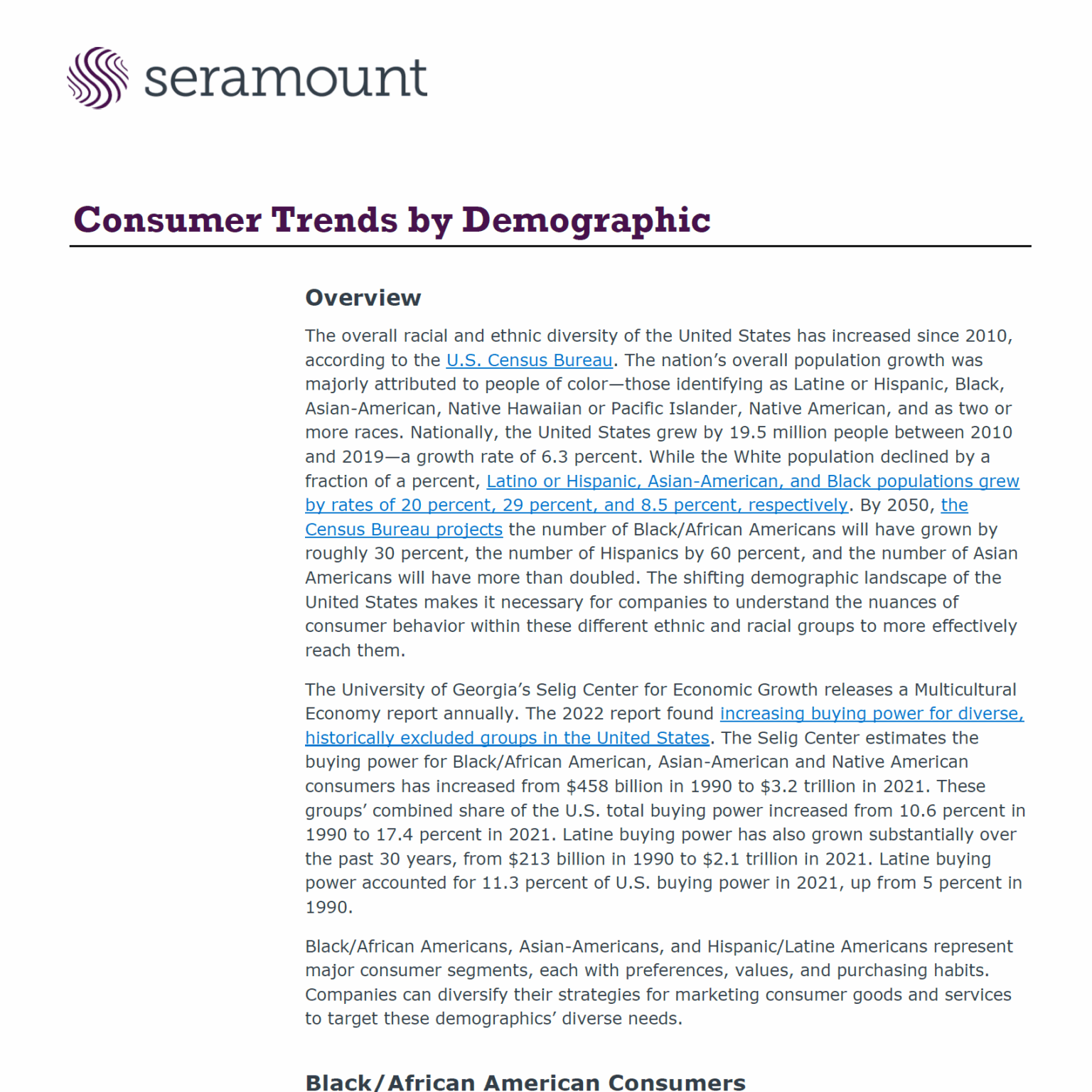 Consumer Trends by Demographic | Seramount
