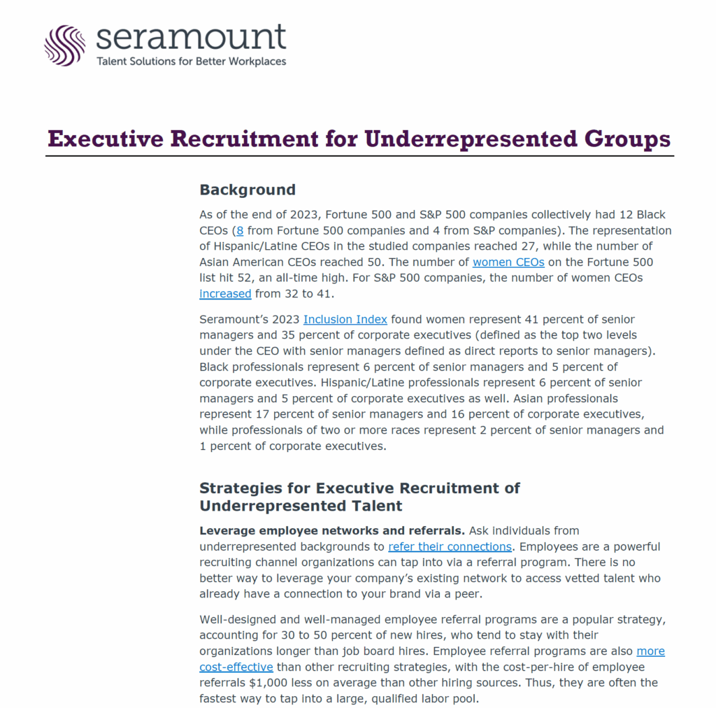 Executive Recruitment for Underrepresented Groups | Seramount