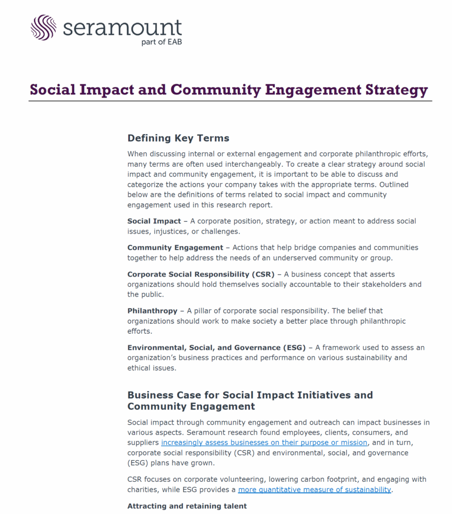 Social Impact and Community Engagement Strategy | Seramount