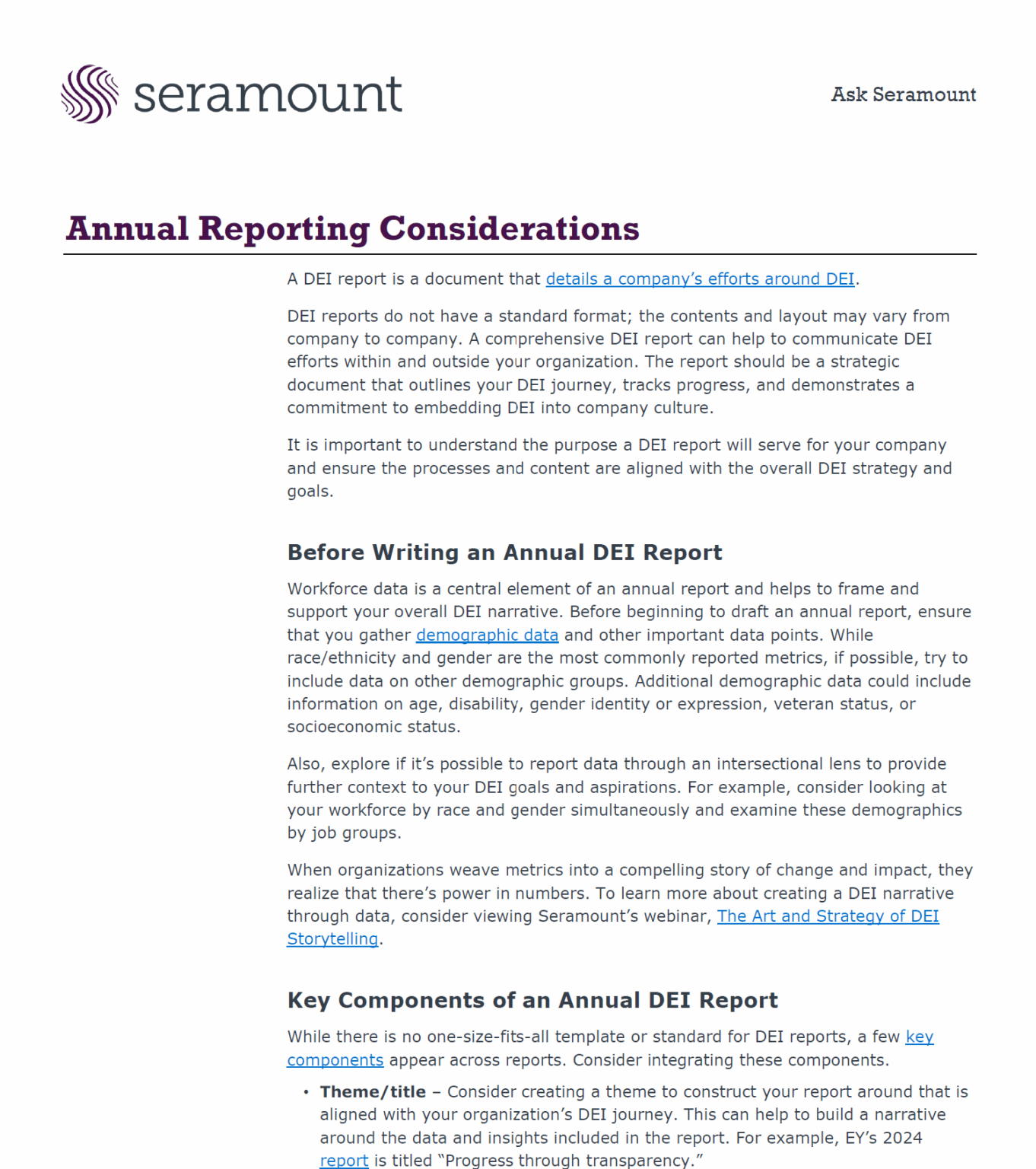 Annual DEI Reporting: Considerations for Inclusive and Transparent ...