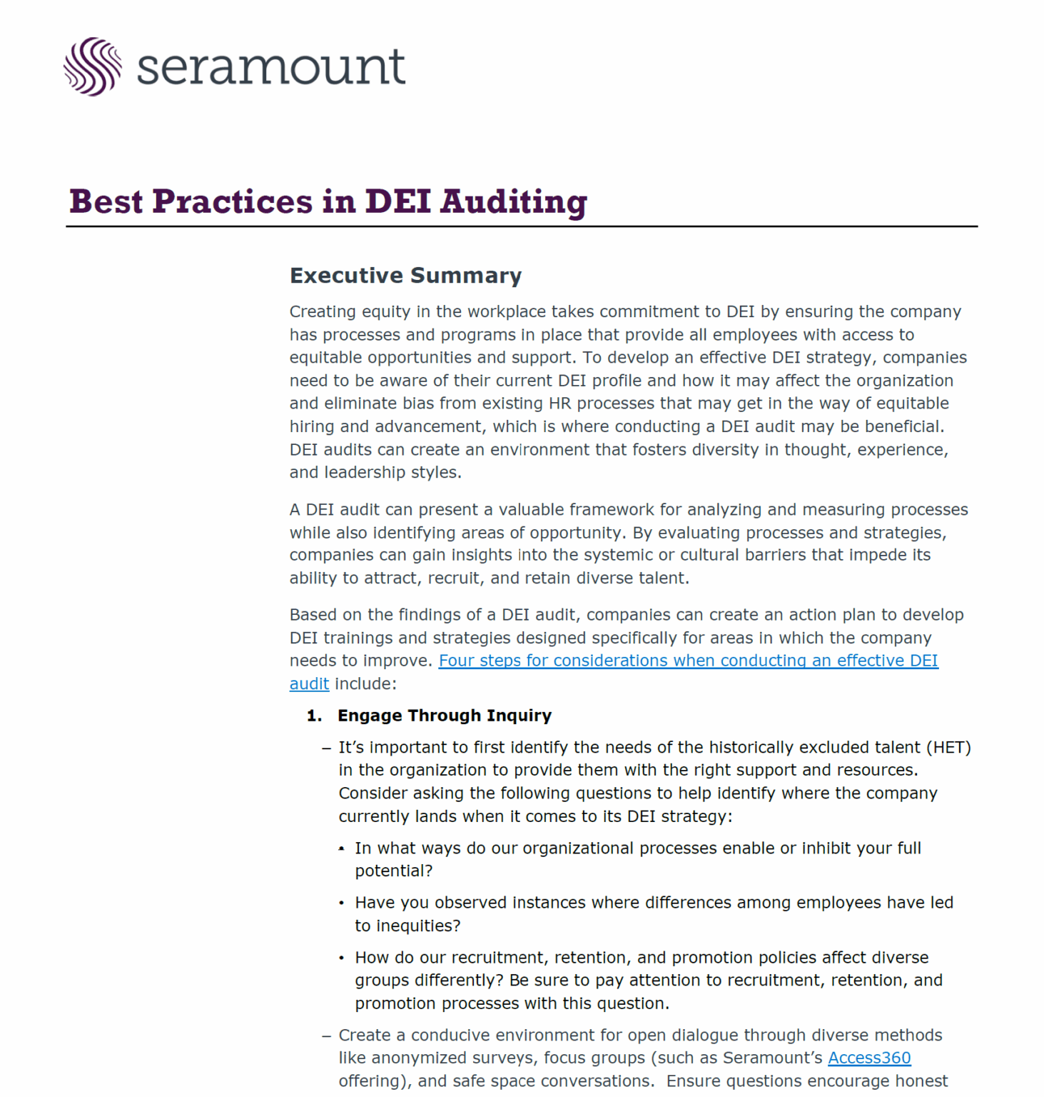 Best Practices in DEI Auditing | Seramount