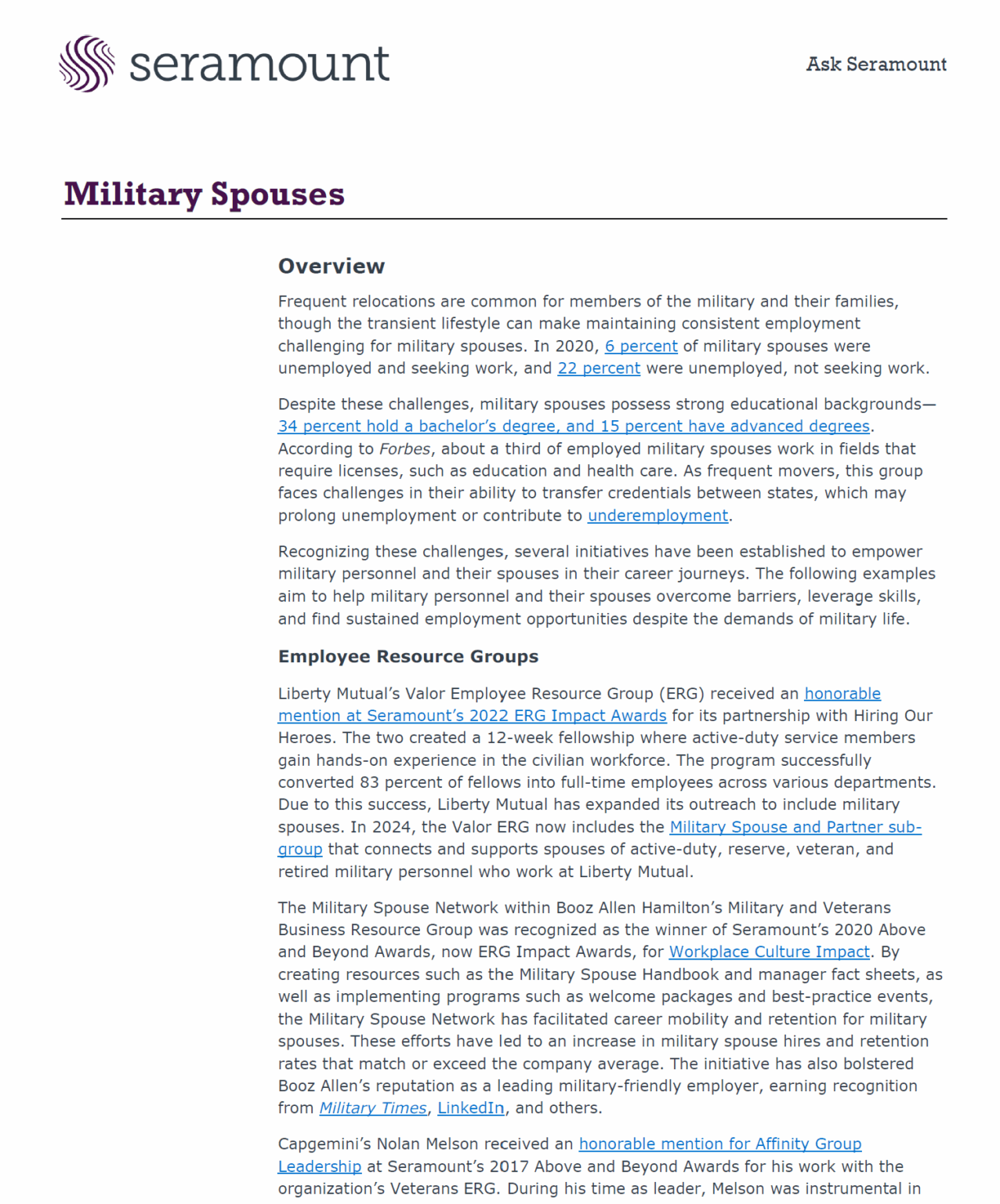 Supporting Career Success for Military Spouses | Seramount