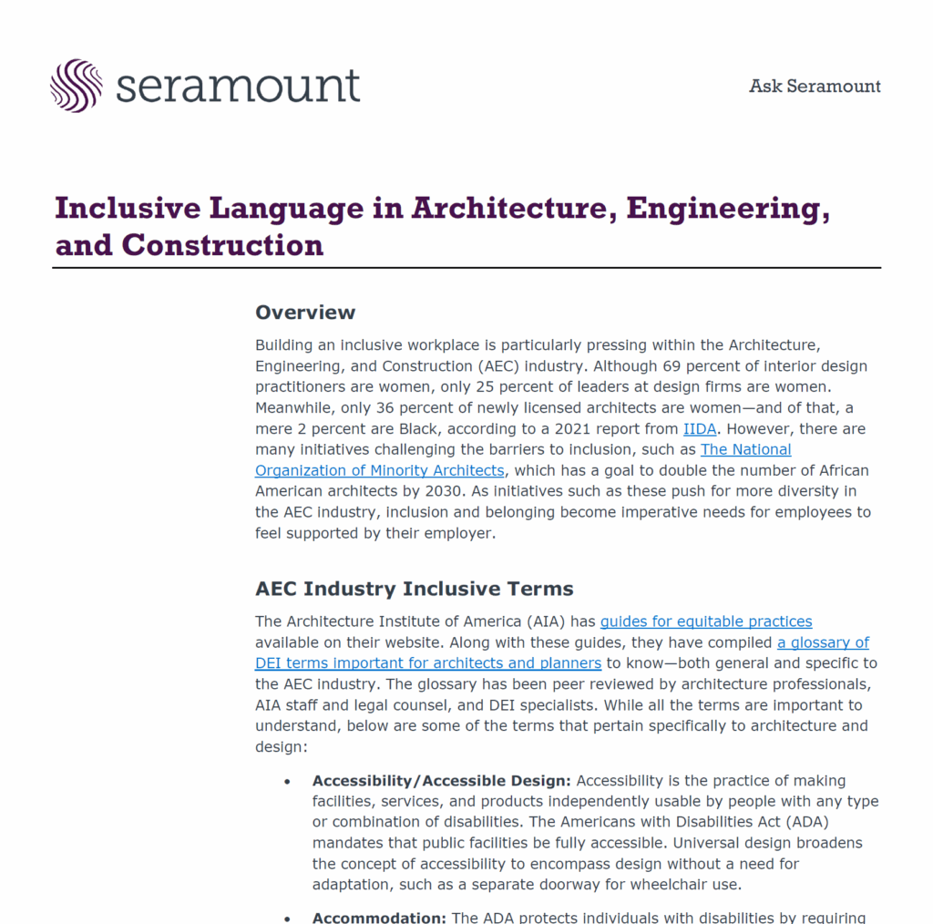 Inclusive Language in Architecture, Engineering, and Construction ...