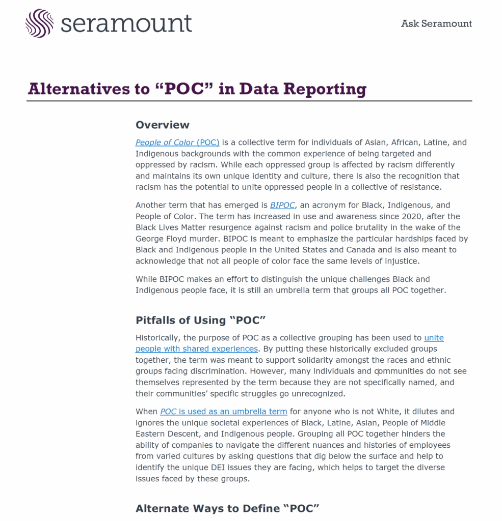 Alternatives to “POC” in Data Reporting | Seramount