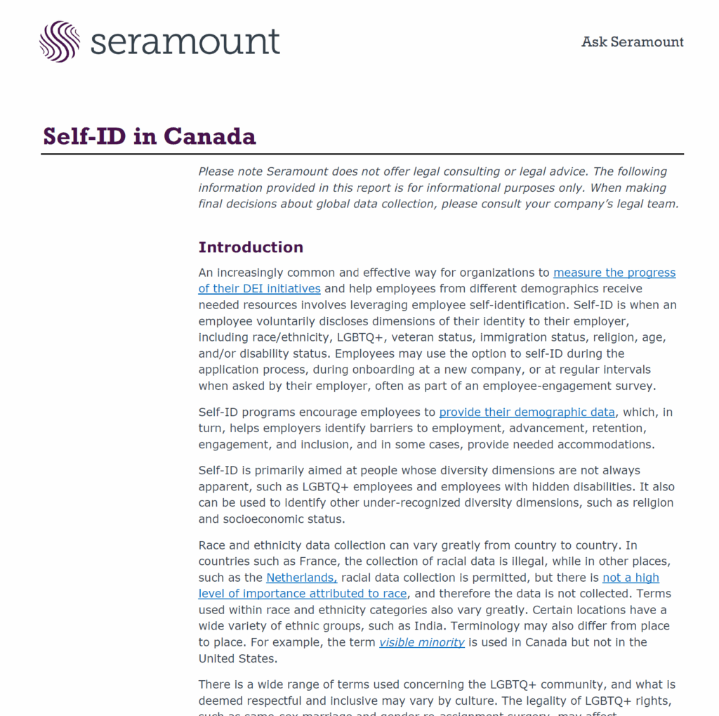 Self-ID in Canada | Seramount