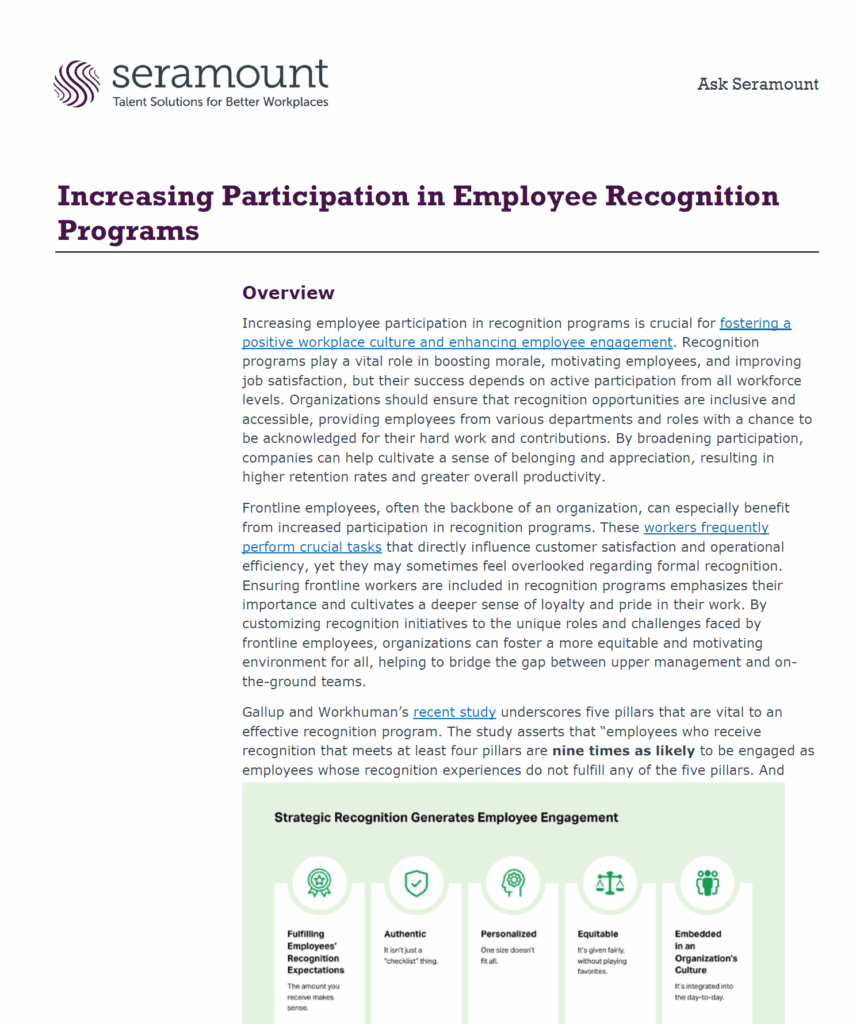Increasing Participation in Employee Recognition Programs | Seramount