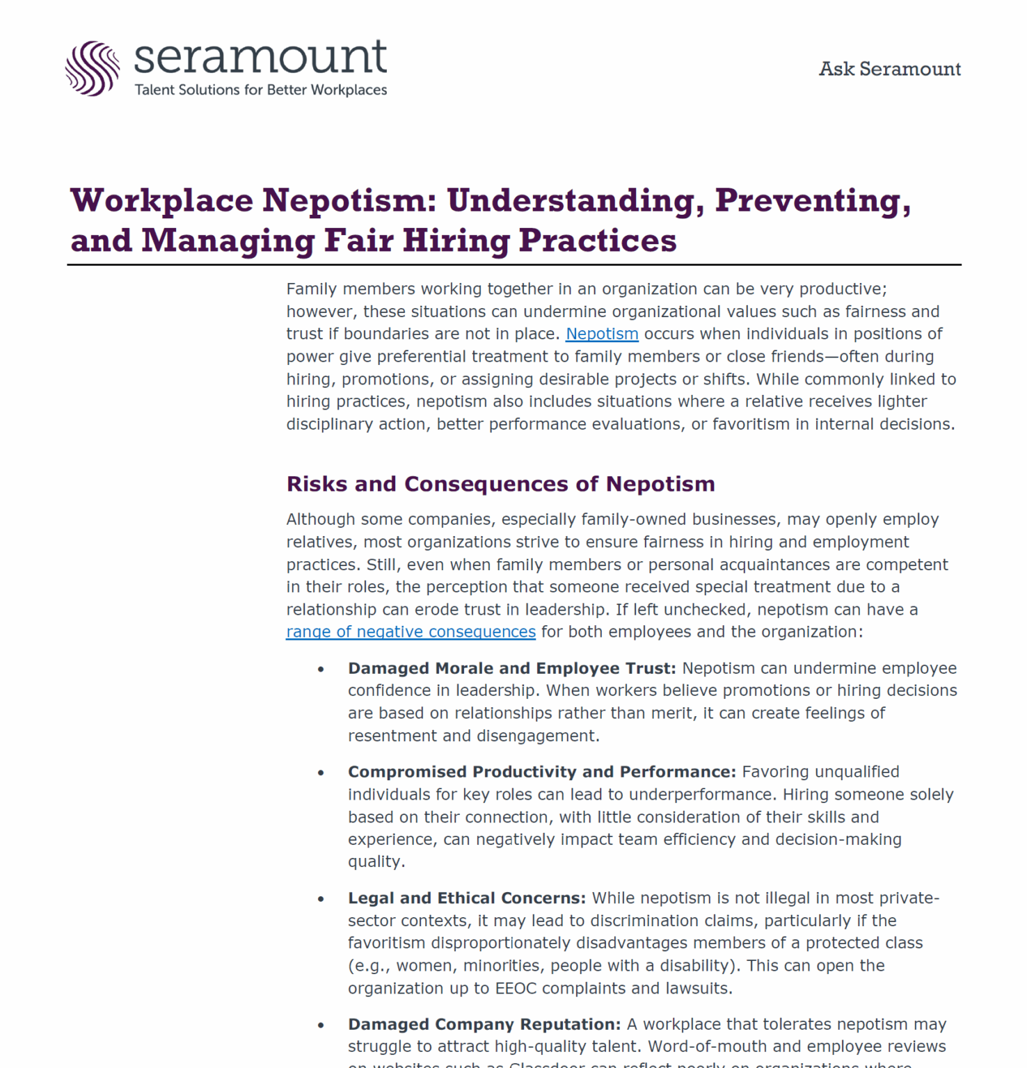 Workplace Nepotism: Understanding, Preventing, and Managing Fair Hiring ...