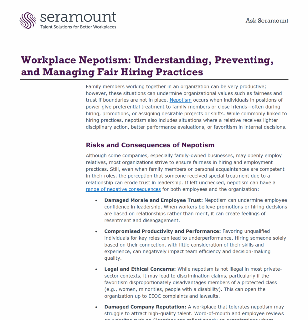Workplace Nepotism: Understanding, Preventing, and Managing Fair Hiring ...