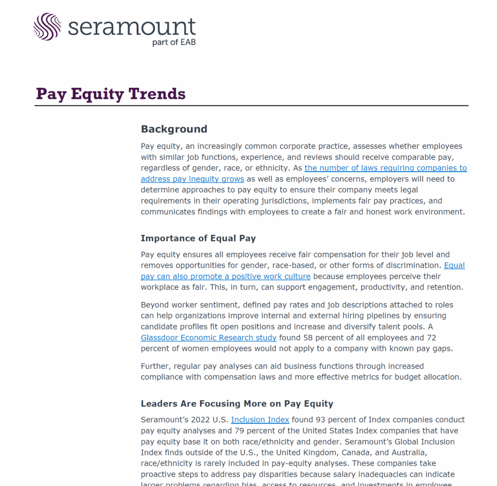 Pay Equity: Best Practices and Corporate Case Studies | Seramount