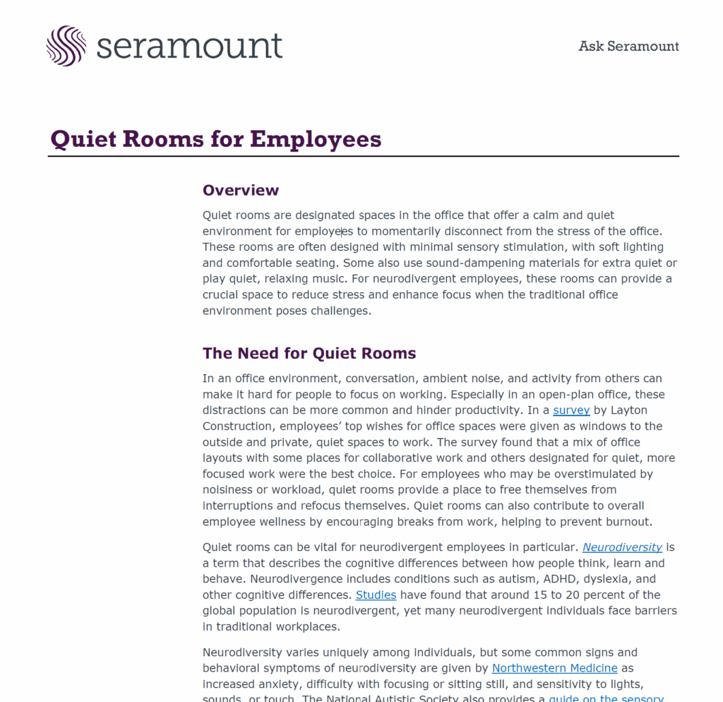 Quiet Rooms for Employees: Creating Inclusive Workspaces | Seramount