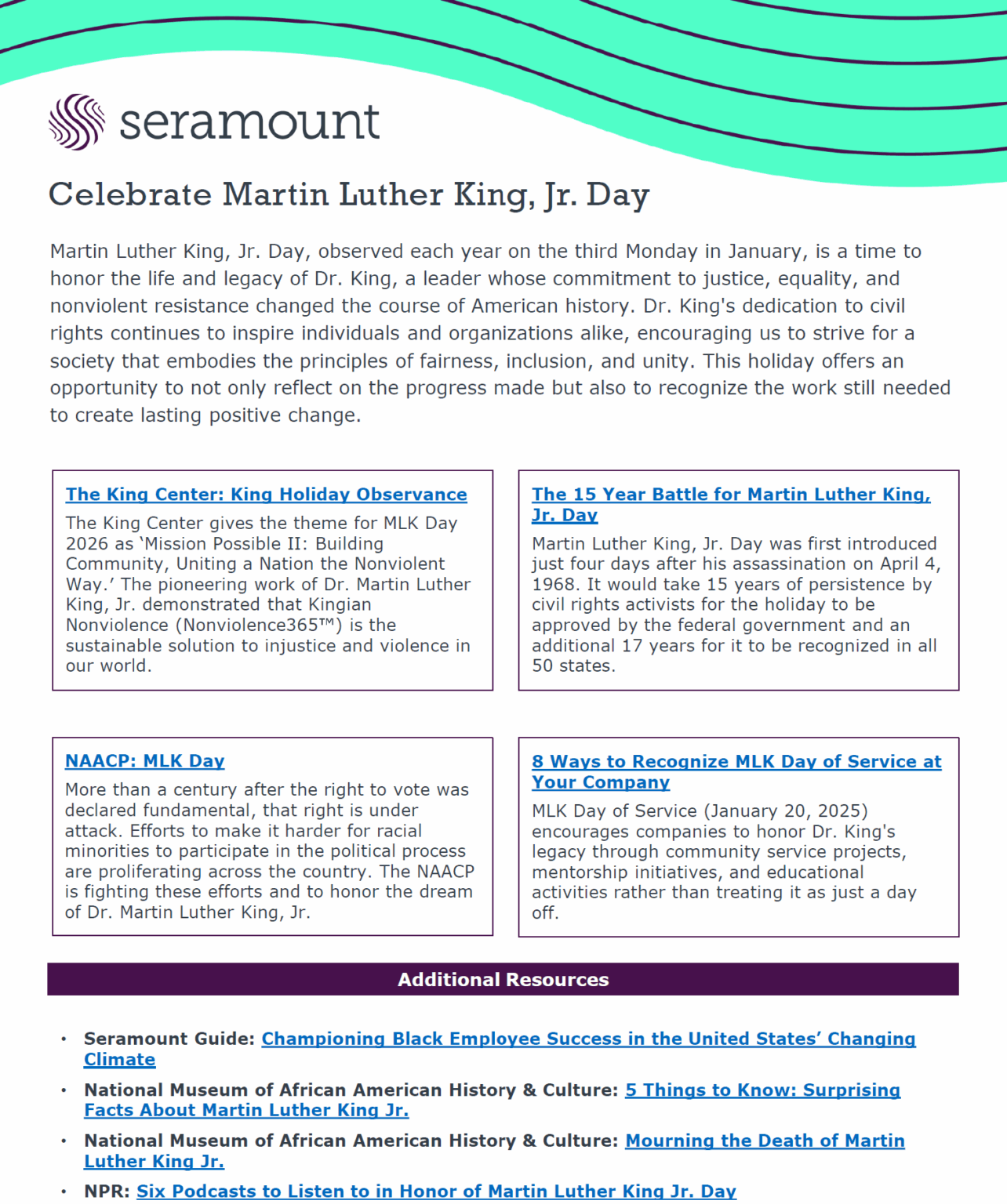 Celebrate Martin Luther King Jr. Day | Seramount